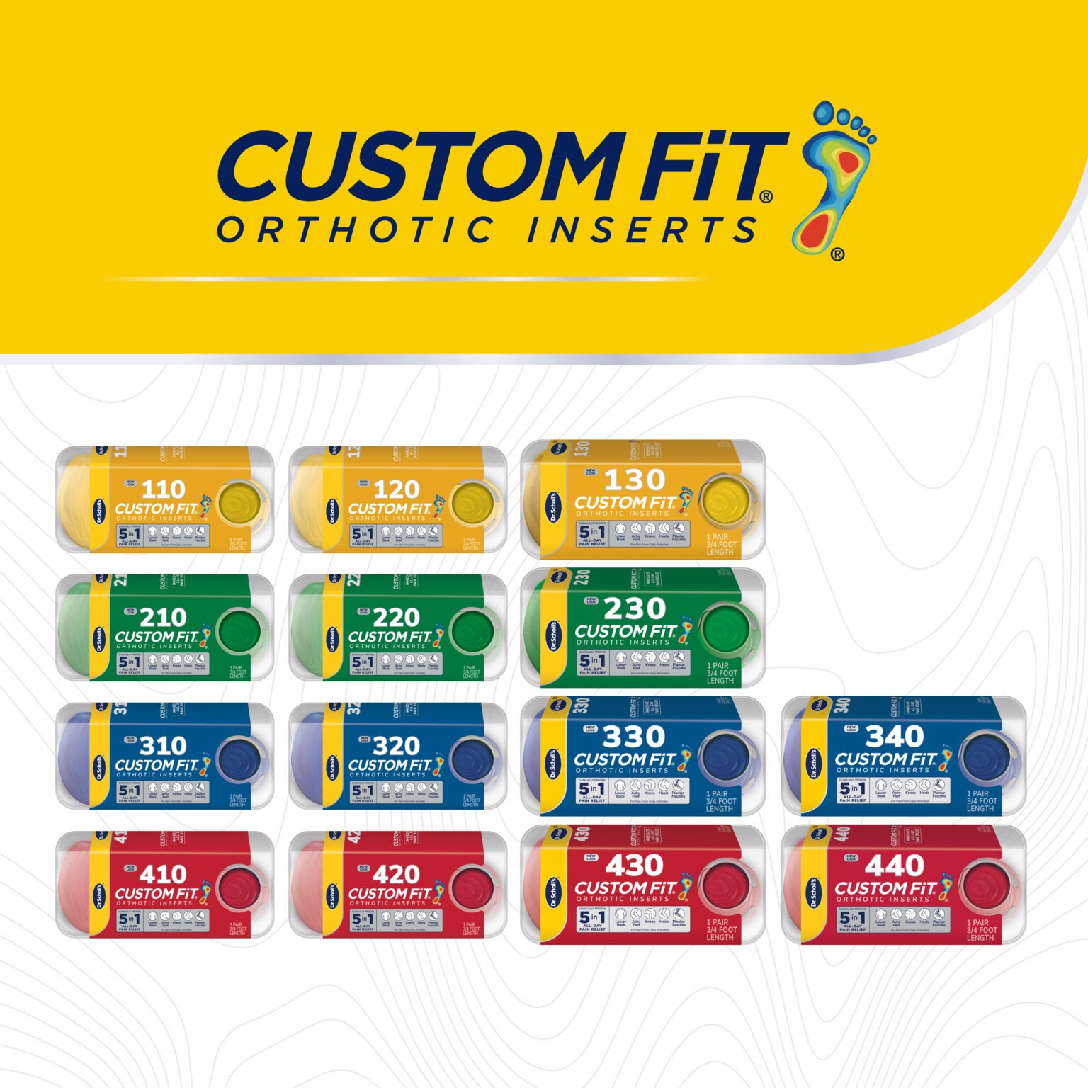 Dr. Scholl's Custom FiT® Pain Relief Orthotic Inserts 3/4 Length